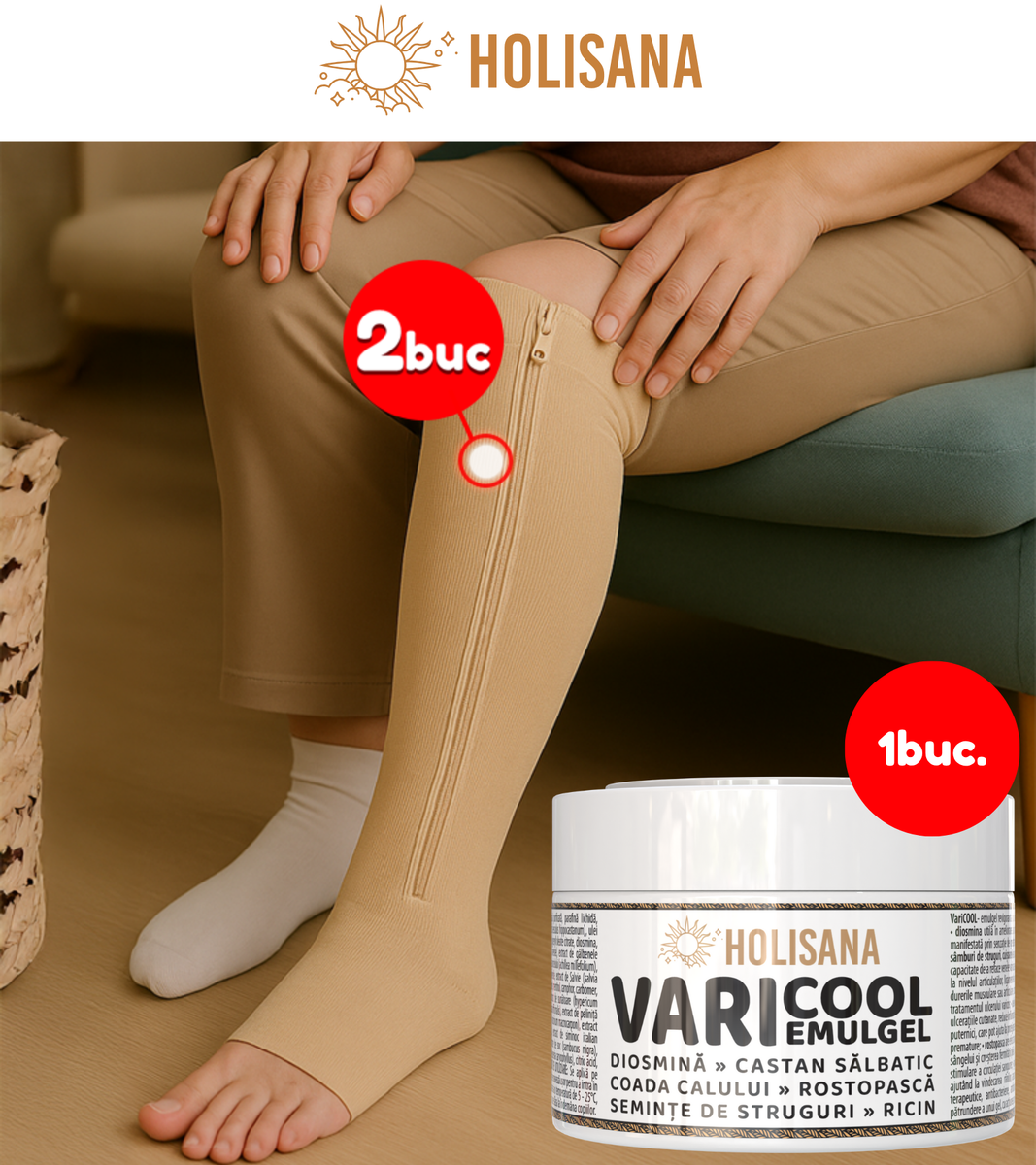 Pachet VariCool + Sosete Compresive – Calmare.ro